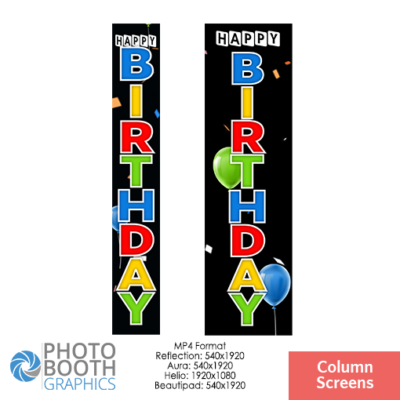 Happy Birthday - Column Screen - Photo Booth Graphics