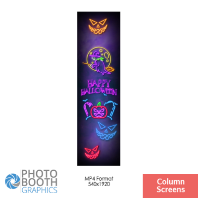 Neon Halloween - Column Screen - Photo Booth Graphics