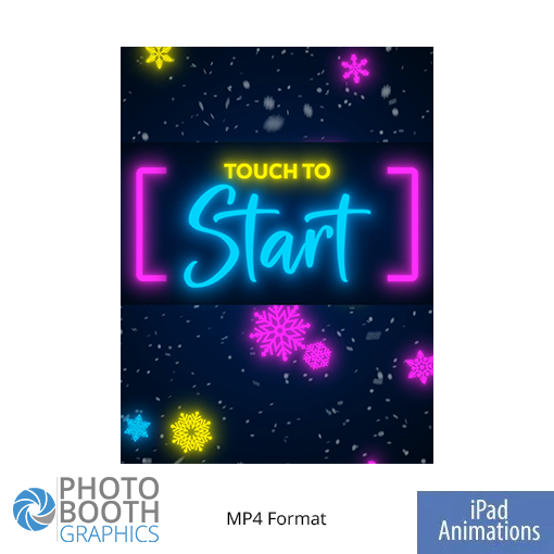 Neon Snowflakes - iPad Screen - Photo Booth Graphics