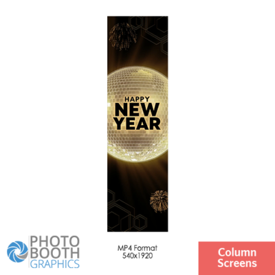 Disco New Year - Column Screen - Photo Booth Graphics